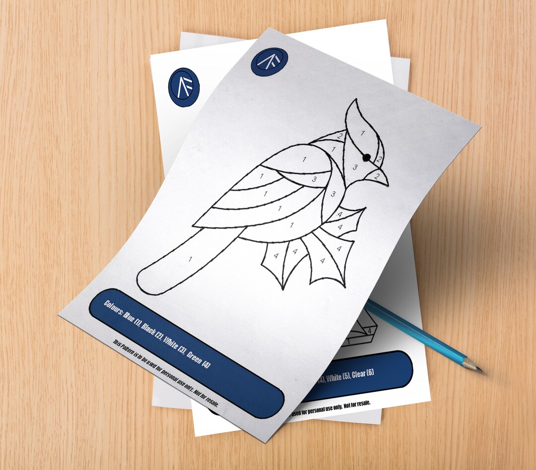 Stained Glass Blue Jay, Digital Template/ Pattern - Etsy