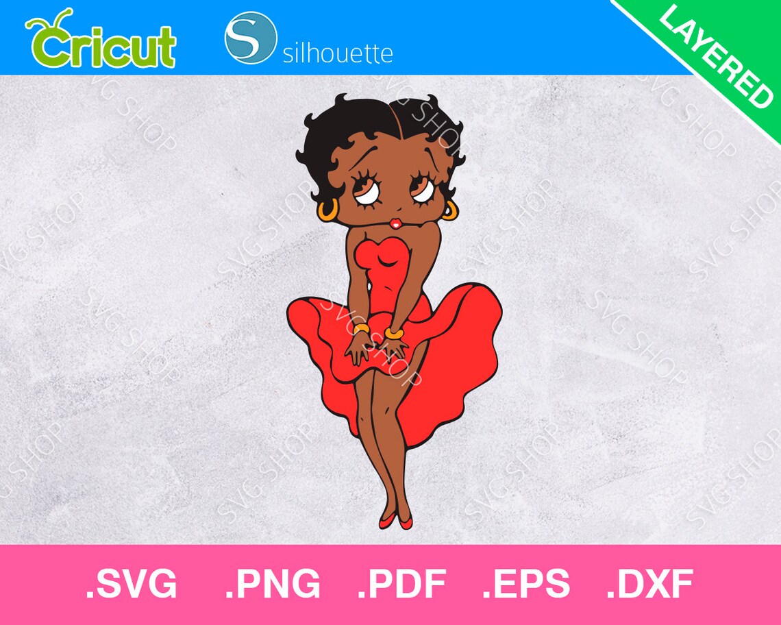Betty Boop SVG Betty Boop Red Dress Printable Betty Boop | Etsy