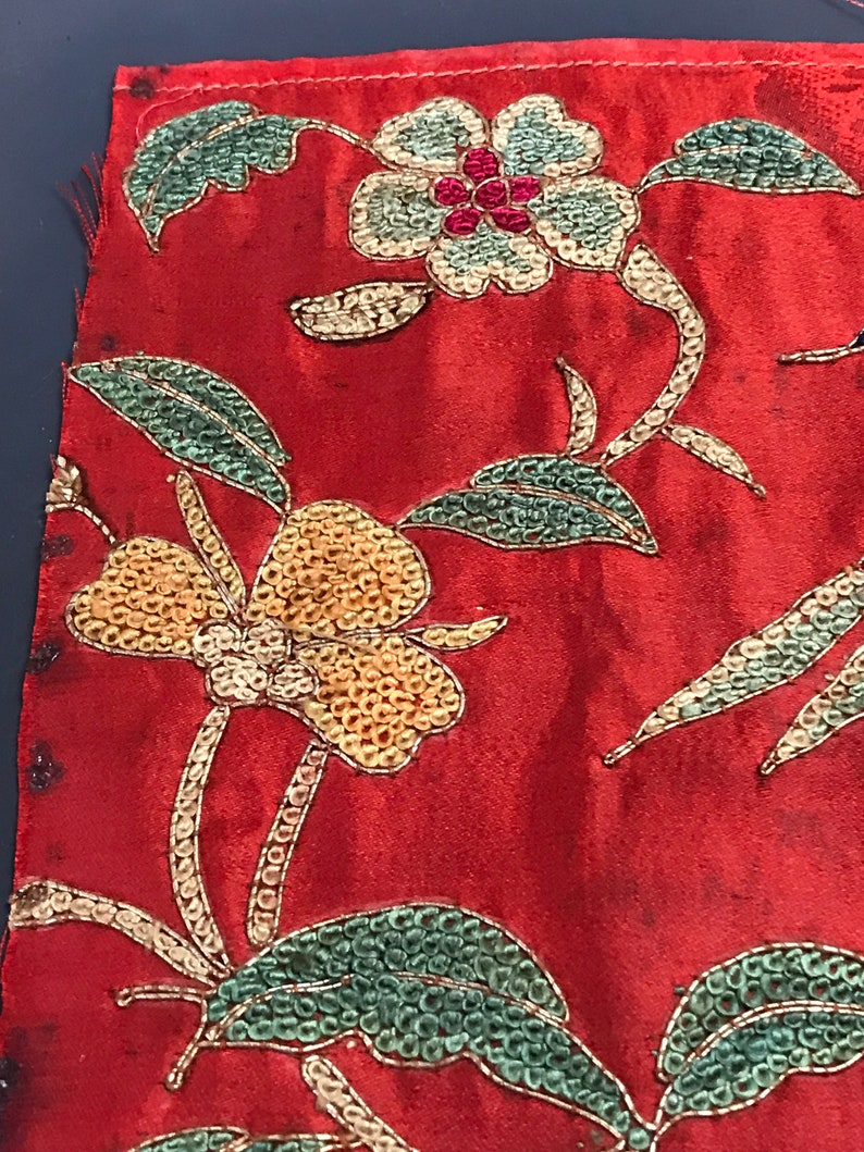 Chinese Embroidery. Forbidden Stitch Peking Knot. 7" X 12.5" Phoenix ...