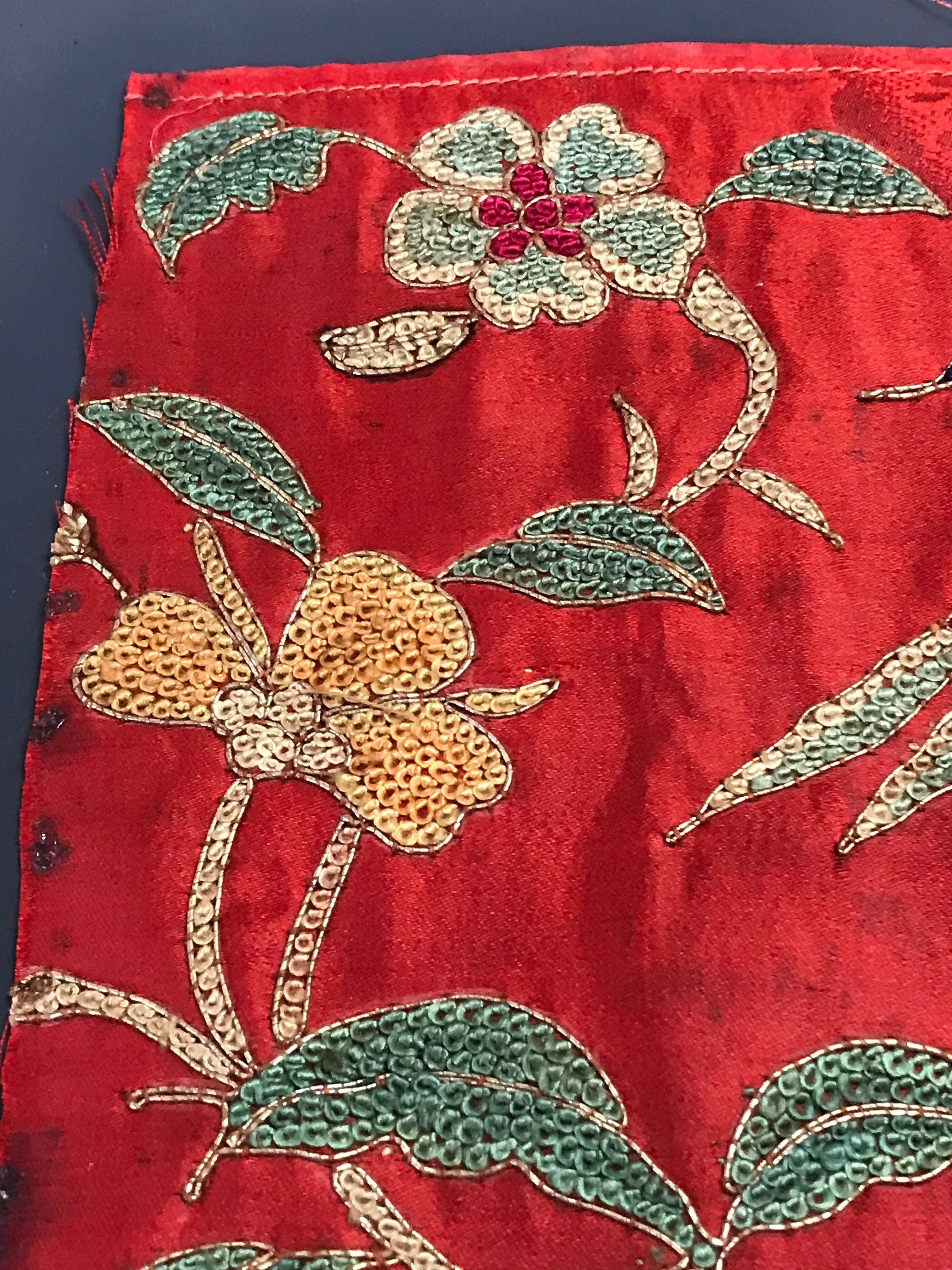 Chinese Embroidery. Forbidden Stitch Peking Knot. 7" X 12.5" Phoenix ...