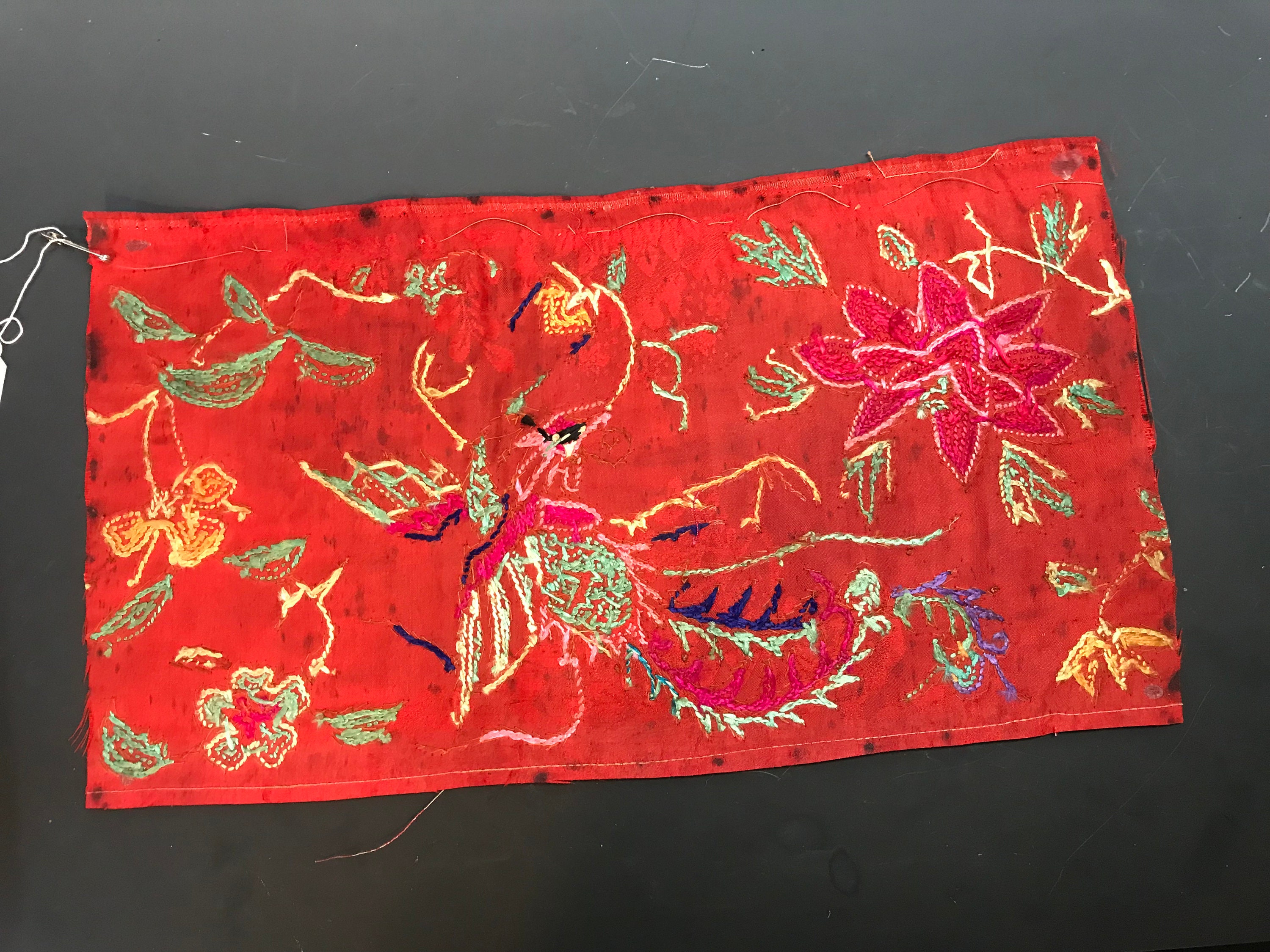Chinese Embroidery. Forbidden Stitch Peking Knot. 7" X 12.5" Phoenix ...