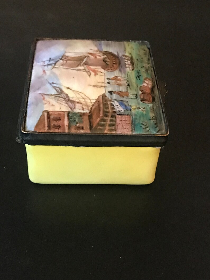 Battersea Enamel Box 18th Century. Ship Scene. - Etsy