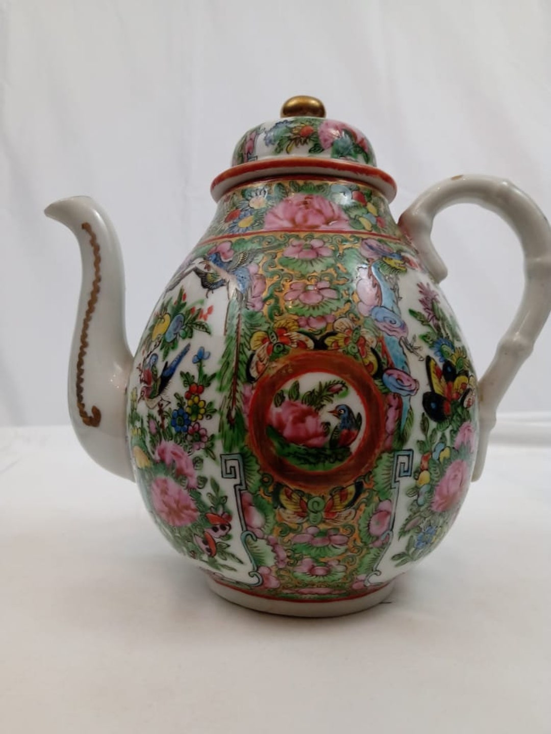 19th Century Chinese Rose Canton Teapot. - Etsy