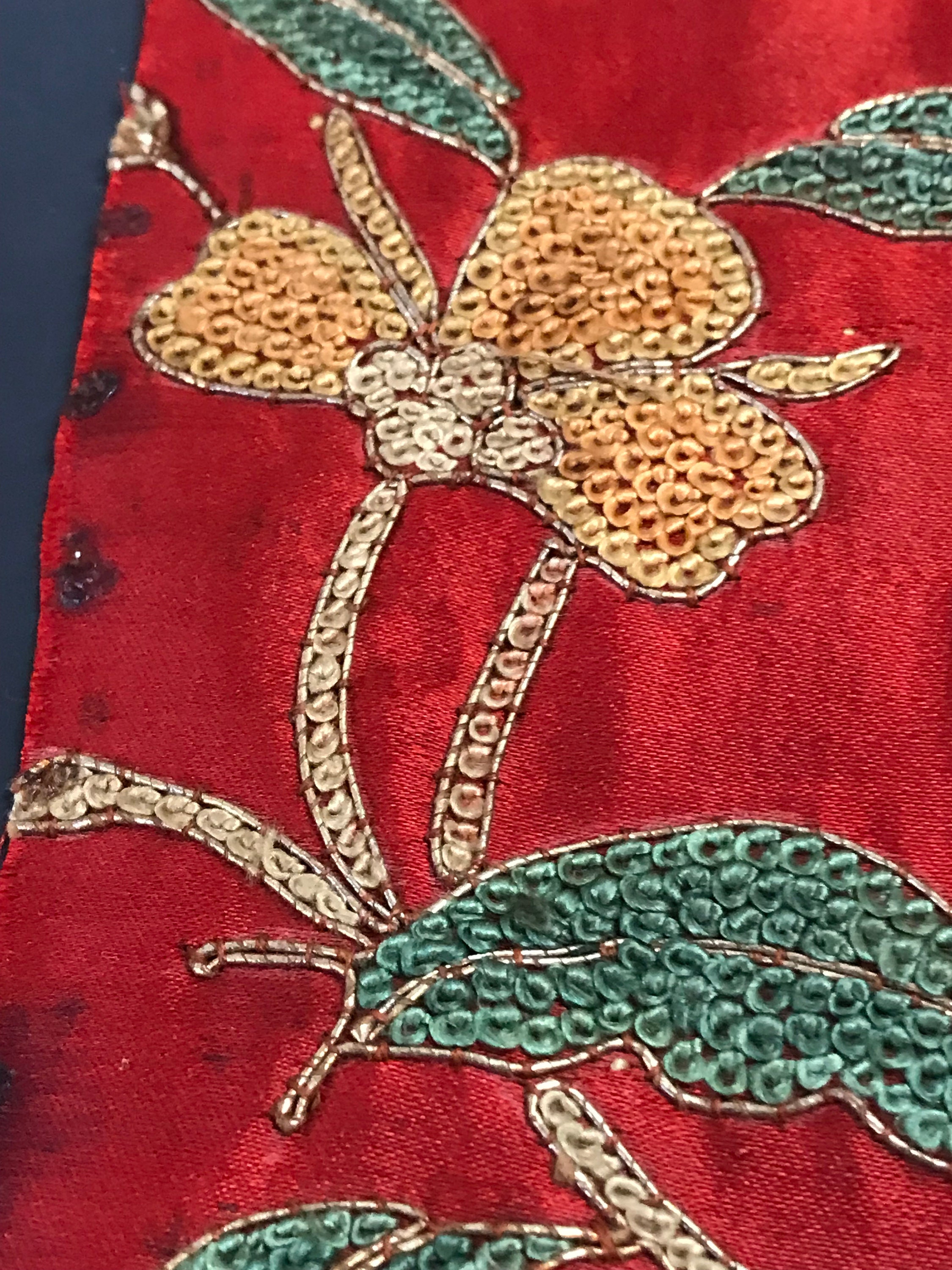 Chinese Embroidery. Forbidden Stitch Peking Knot. 7 X 12.5 Phoenix and ...