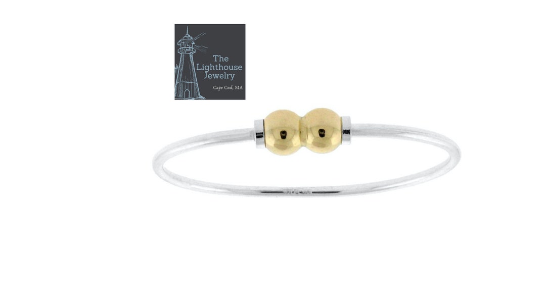 Cape Cod Bracelet DOUBLE Ball - 14K Gold & Sterling Silver (.925) - Etsy