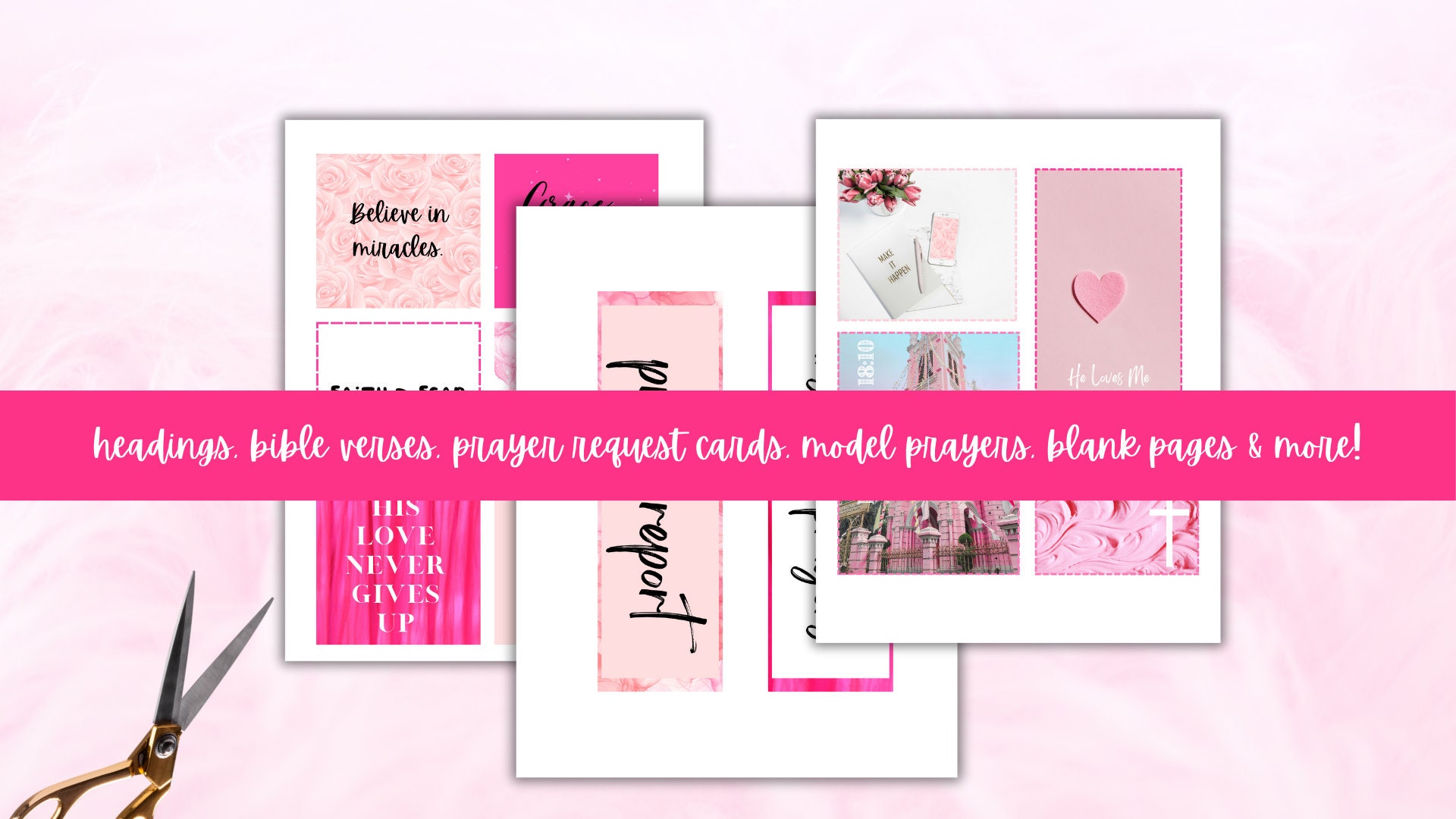 Hot Pink Prayer Board, Prayer Board Kit, Printable Prayer Board, Church ...