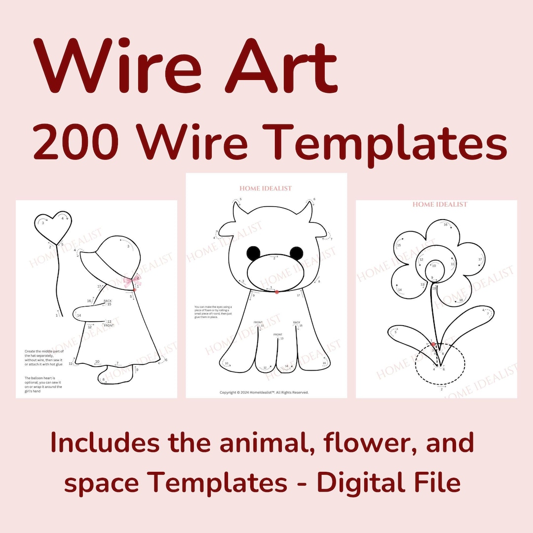 Wire Art Figure Templates: 200+ Bending Patterns (digital PDF Download ...