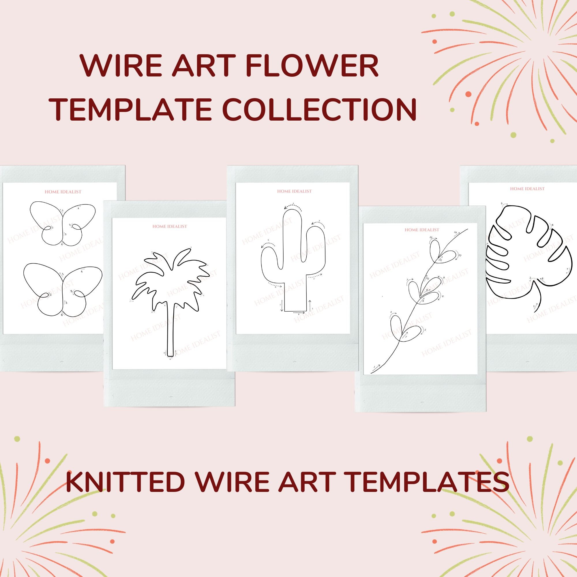 35 Flower/garden Wire Art Templates, Wire Bending Figure Patterns ...