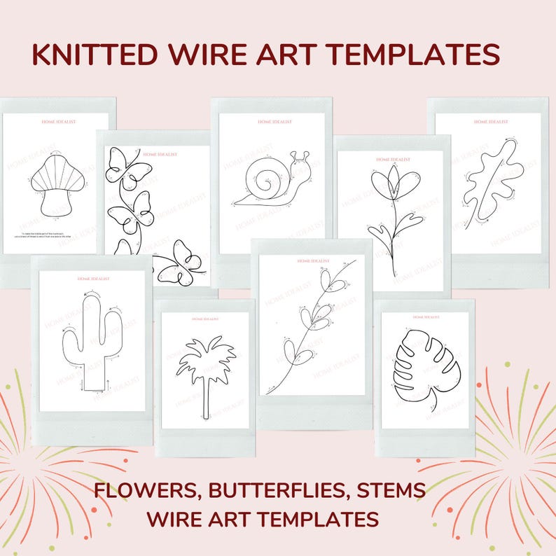 35 Flower/garden Wire Art Templates, Wire Bending Figure Patterns ...