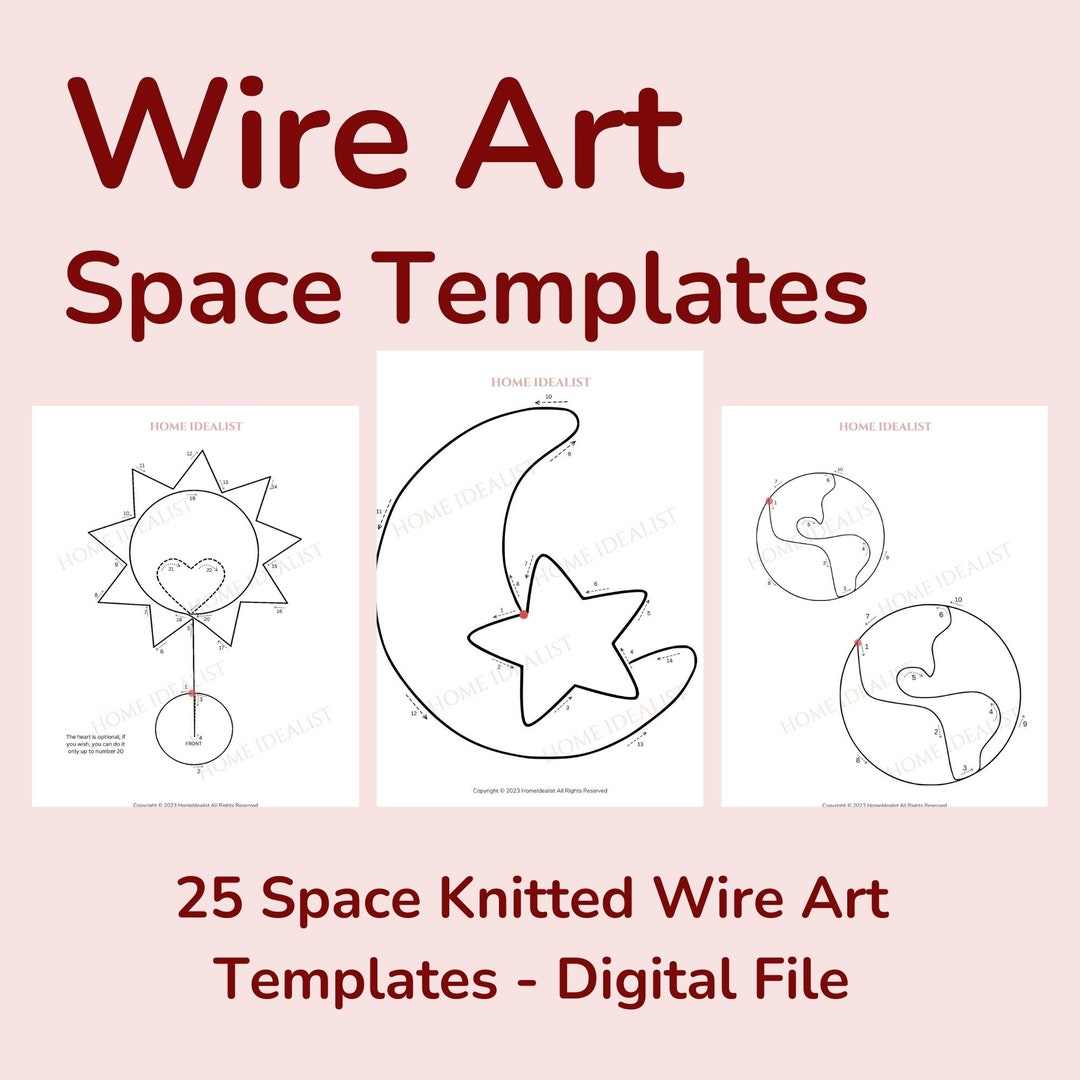 25 Space Theme Wire Art Templates, Wire Bending Figure Patterns ...