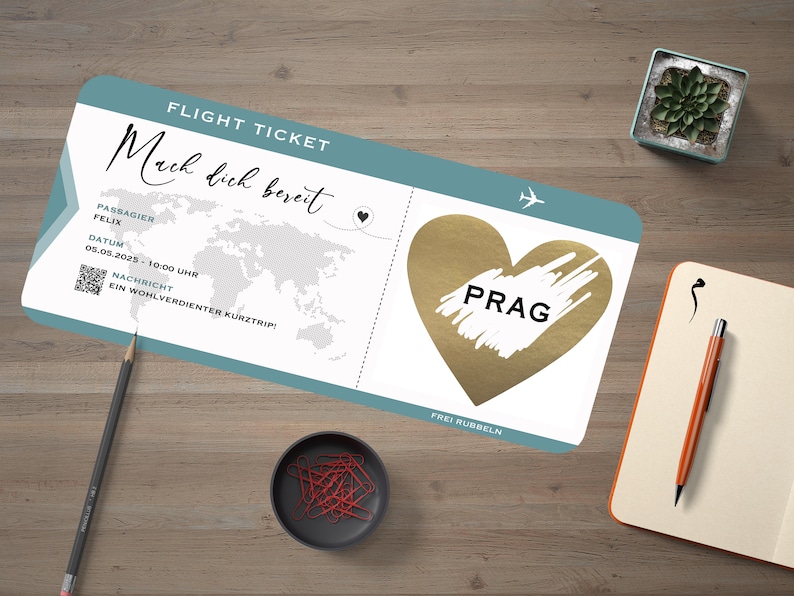 Bordkarte Personalisiert, Boarding Pass, Reisegutschein, Flugticket ...