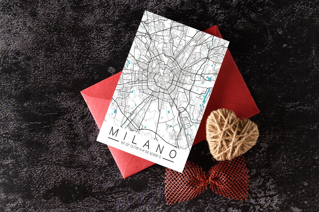 Milan Milano City Map With Coordinates Personalised Poster - Etsy