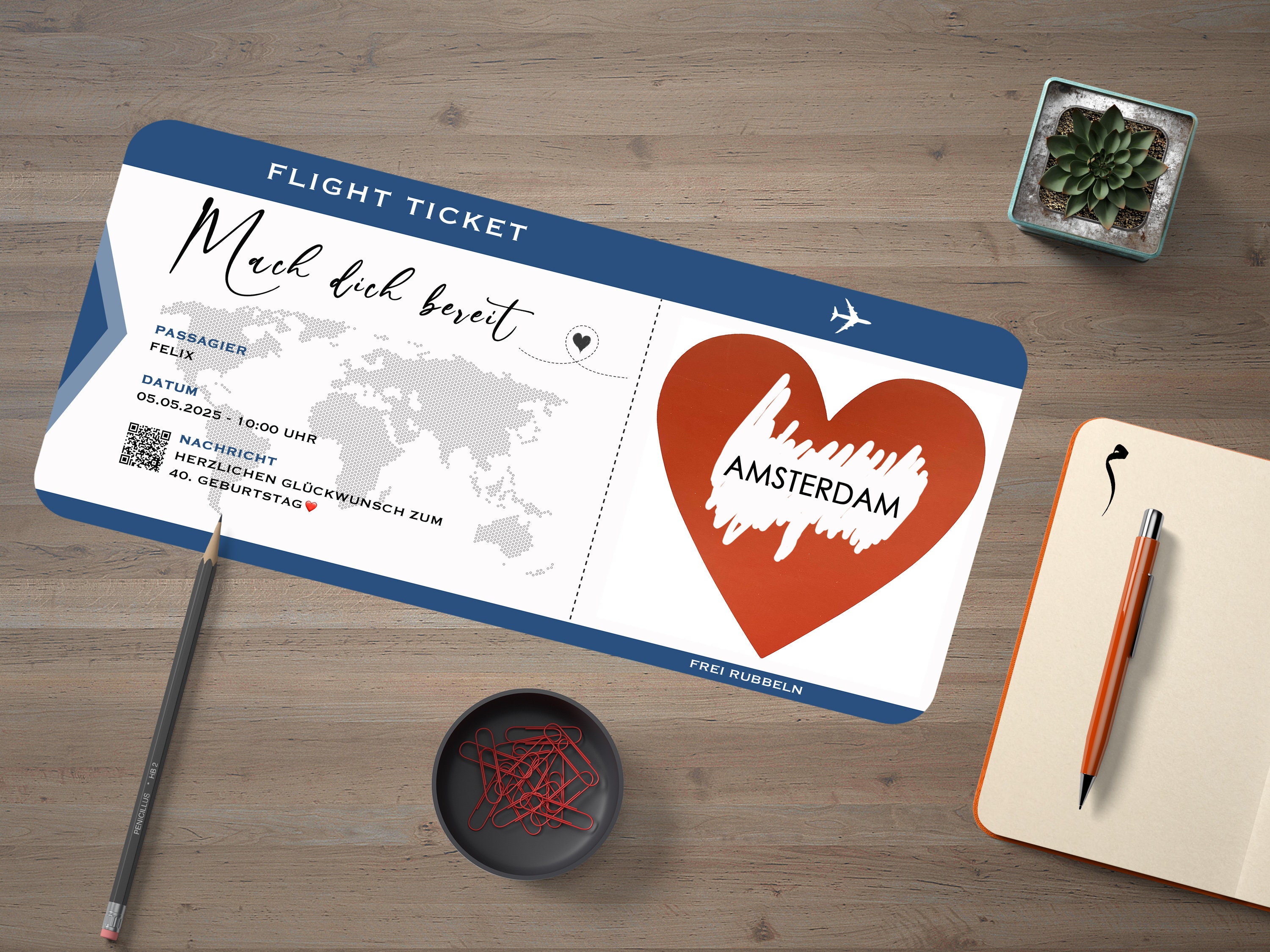 Bordkarte Personalisiert, Boarding Pass, Reisegutschein, Flugticket ...