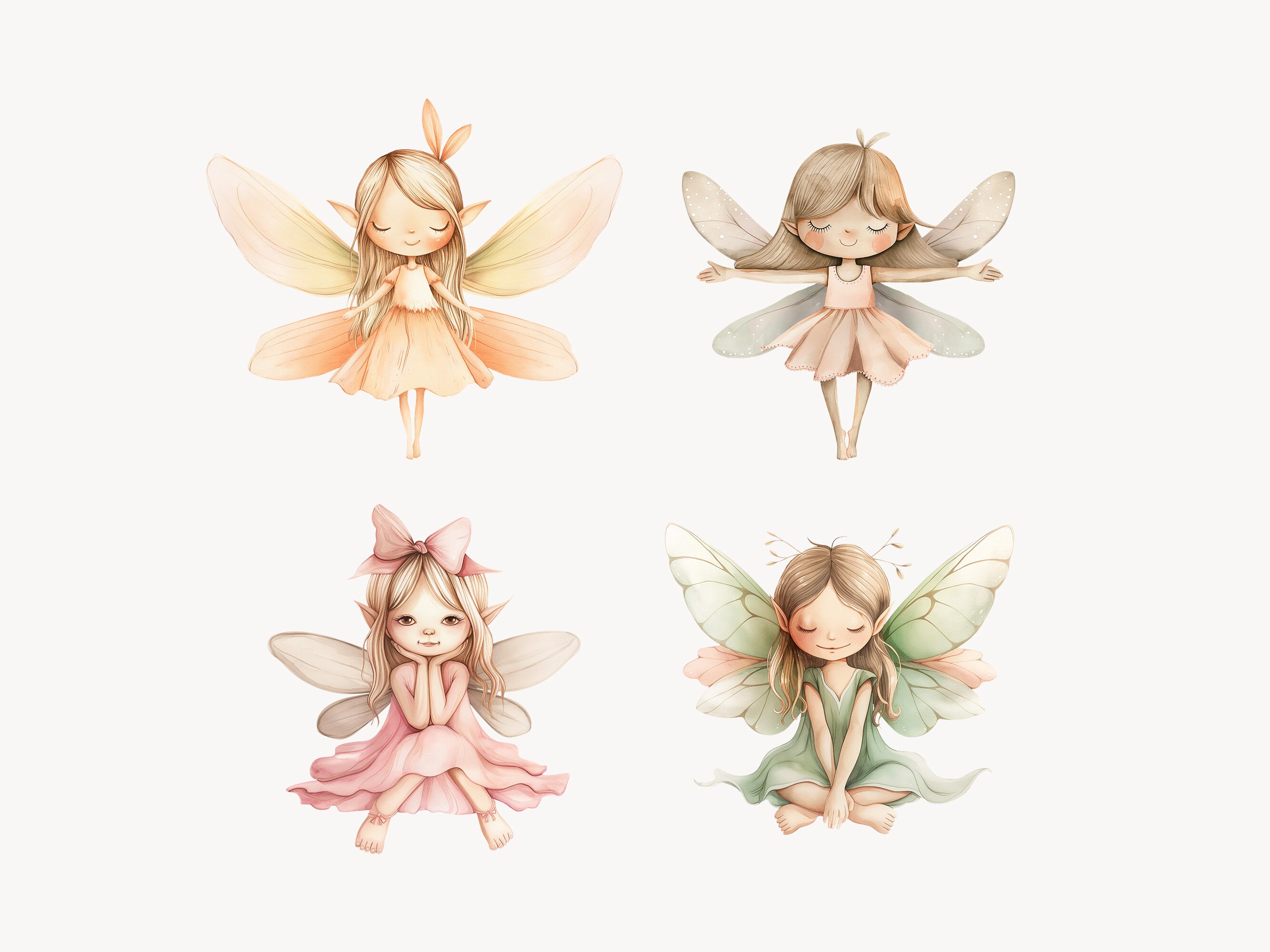 Fairy Clipart Bundle, Cute Fairy Graphic, Kids Invitation Clipart, Baby ...