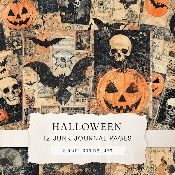 Scary Castle Junk Journal Pages, Gothic Digital Paper, Halloween ...