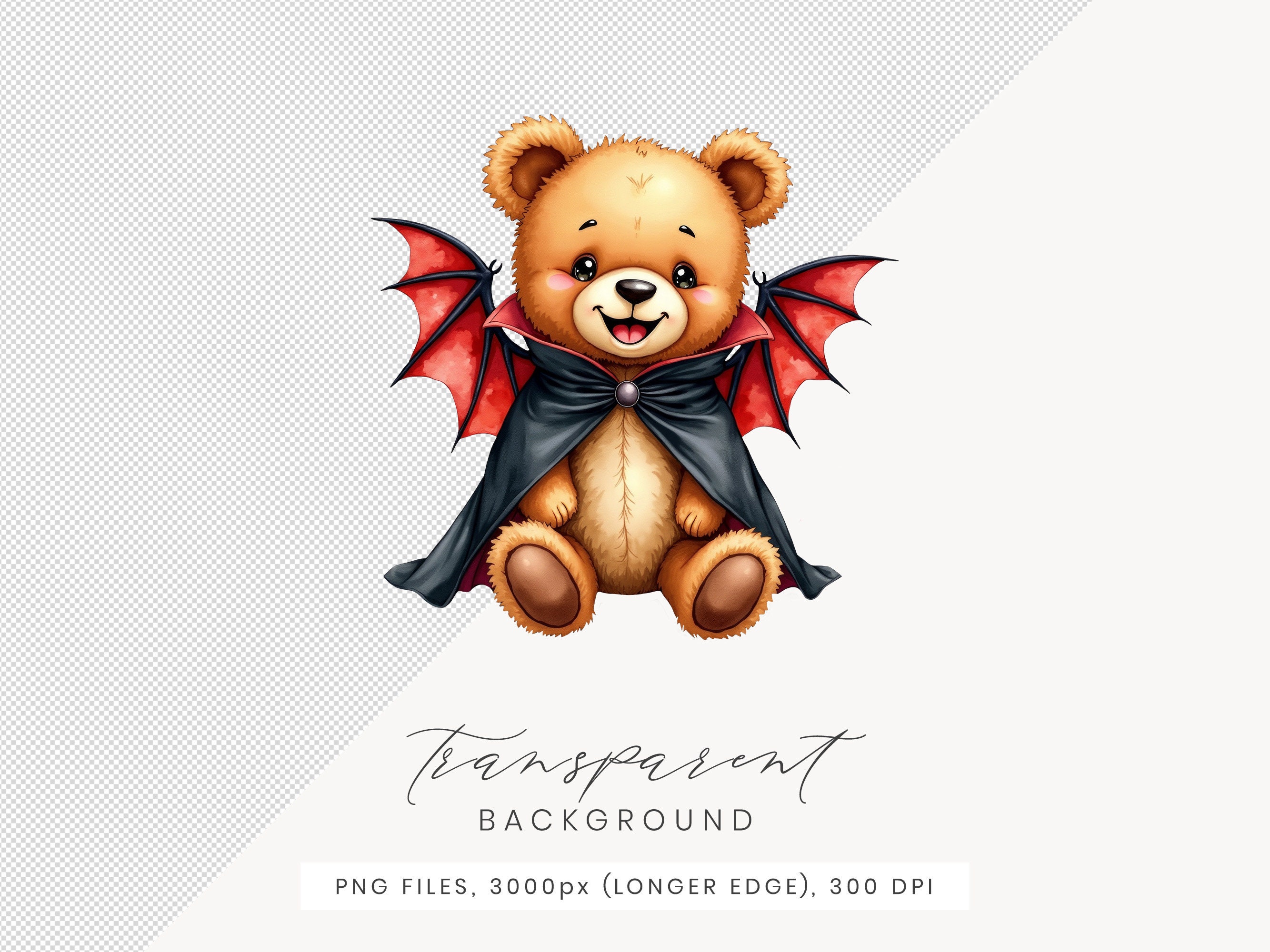 Halloween Teddy Bear Clipart, Spooky Bear Clipart, Clipart for ...