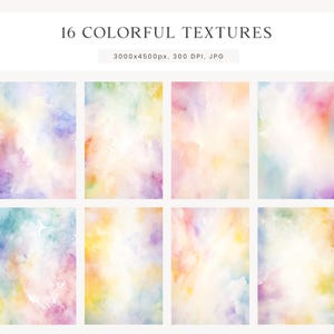 Watercolor Digital Paper, Colorful Texture, Watercolor Abstract ...