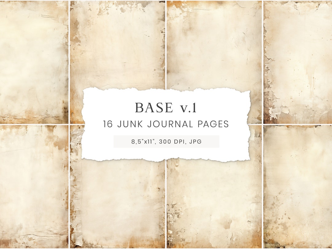 Base Junk Journal Pages, Empty Junk Journal Paper, Blank Journal Pages ...