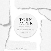 Digital Torn Edge, Torn Paper Border SVG, Ripped Paper Clip Art, Torn ...