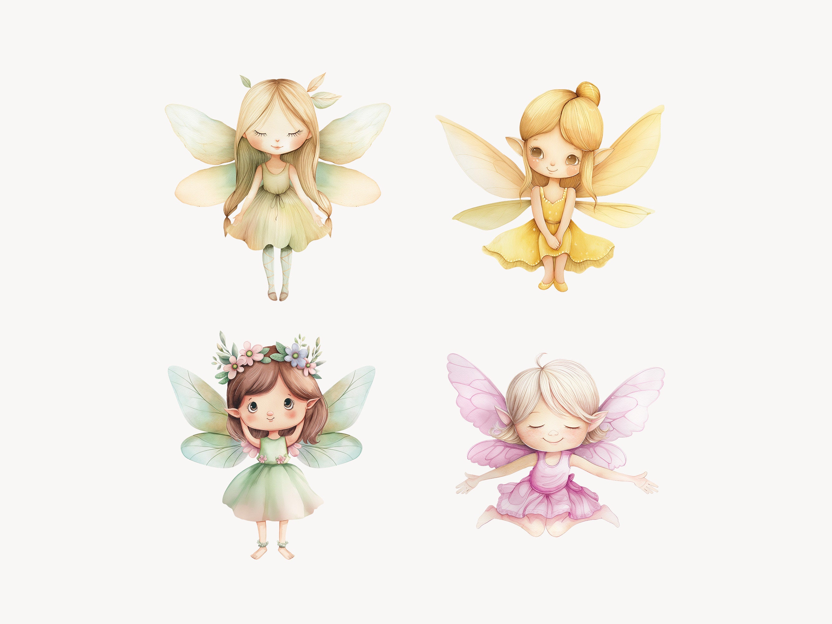 Fairy Clipart Bundle, Cute Fairy Graphic, Kids Invitation Clipart, Baby ...