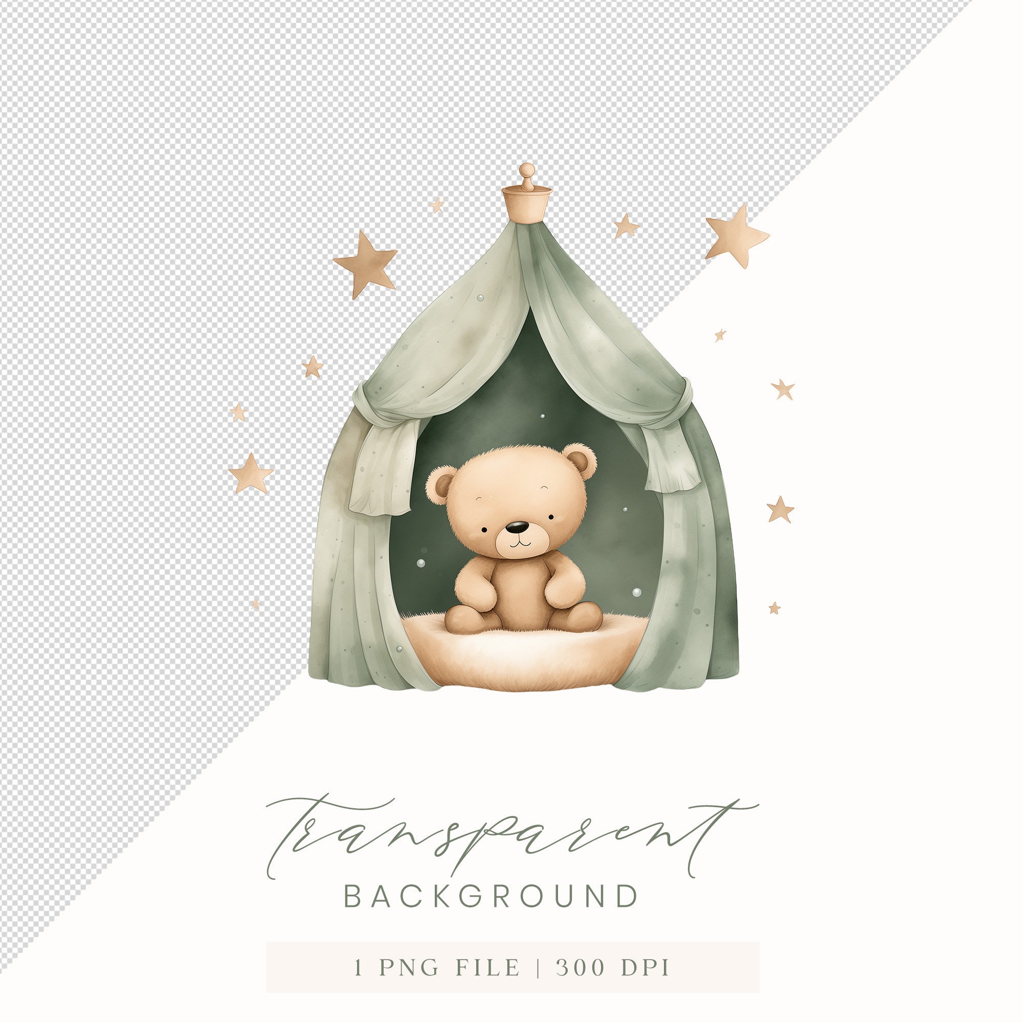 Watercolor Teddy Bear Graphic, Teddy Bear Clipart, Nursery Teddy Bear ...