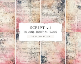 Old Paper Junk Journal Pages, Writing Junk Journal, Text Journal Pages ...