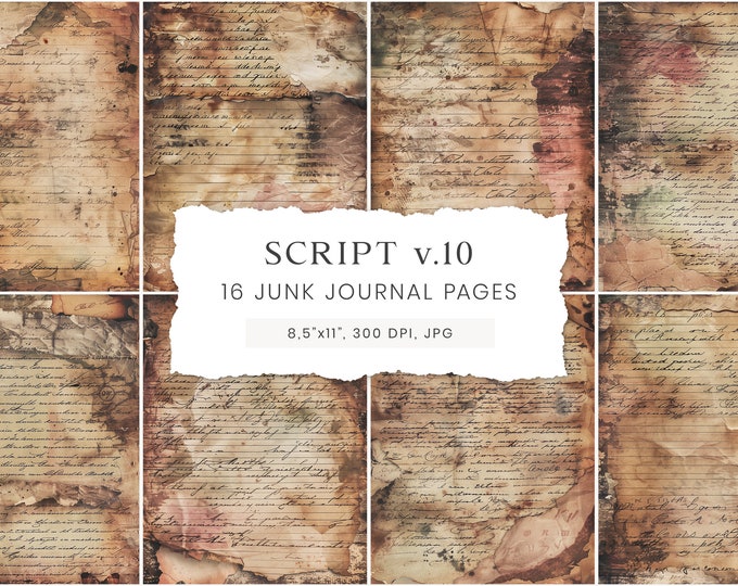 Old Paper Junk Journal Pages, Writing Junk Journal, Text Journal Pages ...