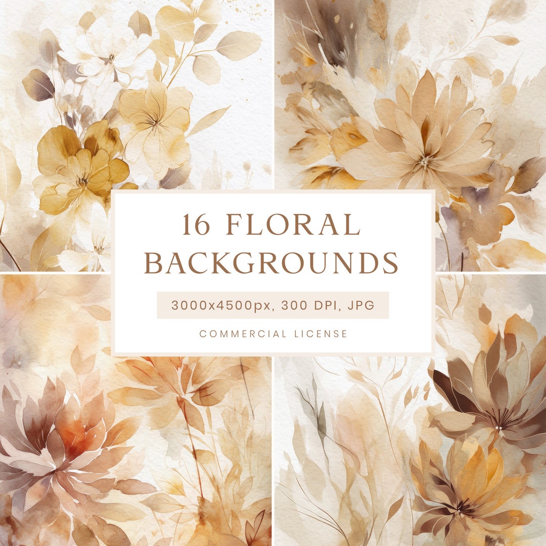 Floral Watercolor Backgrounds, Autumn Textures, Neutral Backgrounds ...