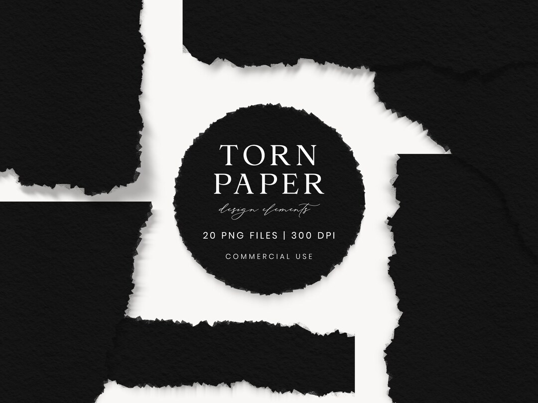 Black Torn Paper for Scrapbooking, Pieces of Torn Paper, Scrapbook ...