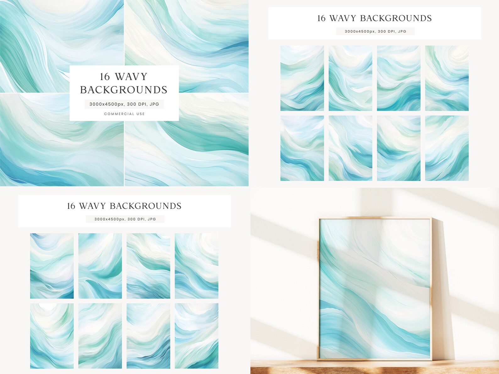 Summer Backgrounds Bundle, Watercolor Beach Backgrounds, Landscape ...