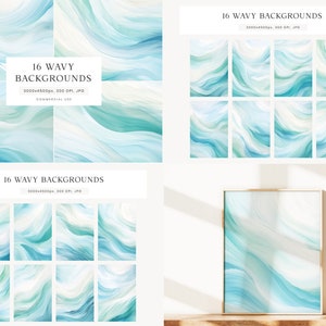 Summer Backgrounds Bundle, Watercolor Beach Backgrounds, Landscape ...