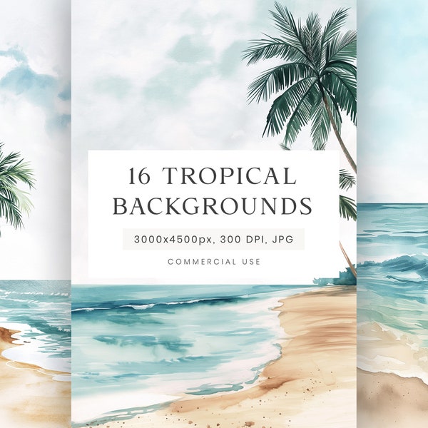 Watercolor Beach - Etsy