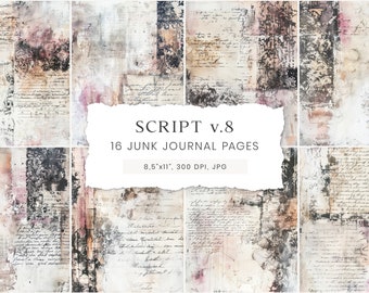 Old Paper Junk Journal Pages, Writing Junk Journal, Text Journal Pages ...