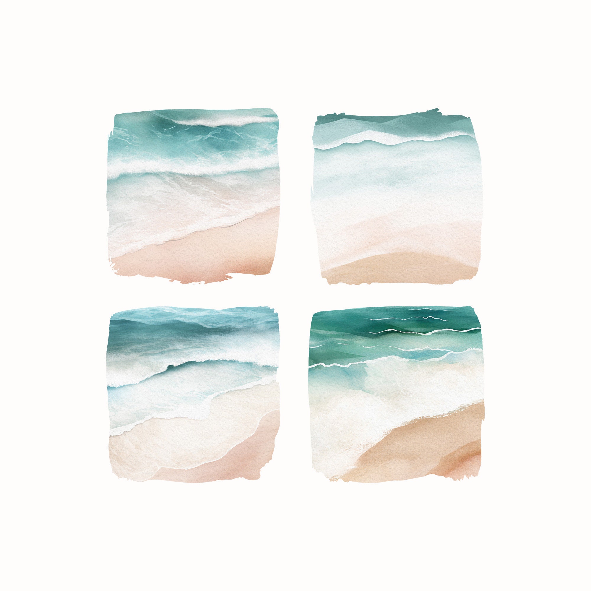 Watercolor Ocean Clipart, Summer Cliparts, Summer Landscape Clipart ...