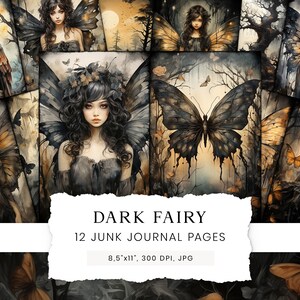 Dark Fairy Junk Journal Pages, Gothic Digital Paper, Magic Junk Journal ...