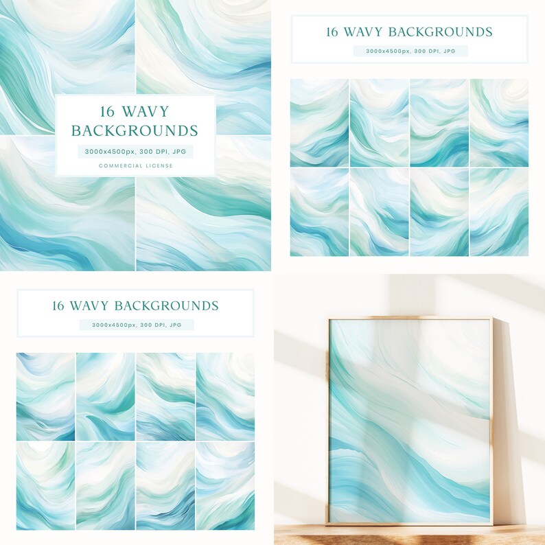 Summer Backgrounds Bundle, Watercolor Beach Backgrounds, Landscape ...