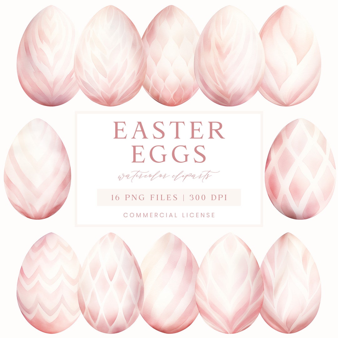 Easter Eggs Clipart, Watercolor Easter Cliparts, Spring Clipart, Pastel ...