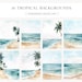 Watercolor Beach Backgrounds, Landscape Digital Paper, Summer Beach ...