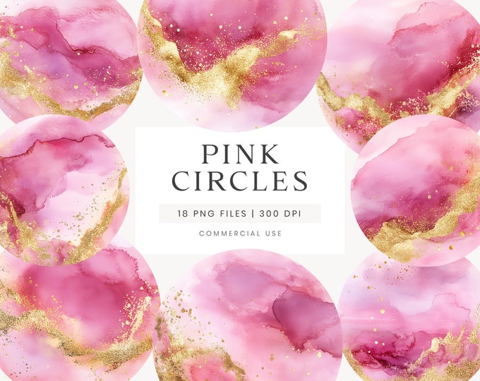 Pink Brush Strokes | Circle Clipart | Glitter Circle Border Frame ...