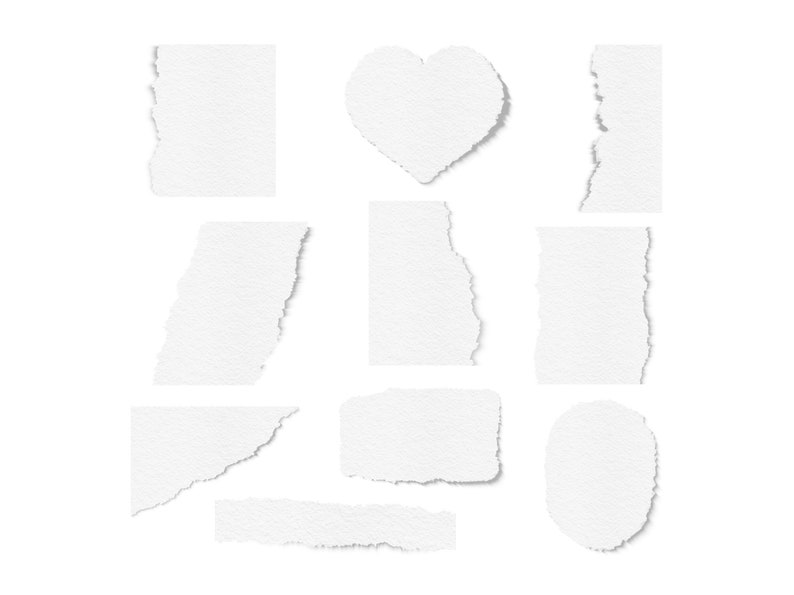 Watercolor Torn Paper for Scrapbooking, Pieces of Torn Paper, Scrapbook ...