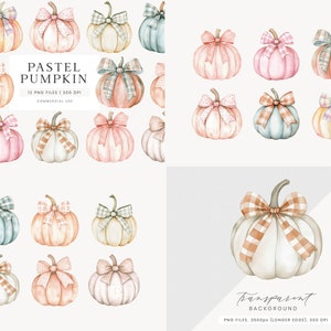 Pumpkin Clipart Bundle, Pastel Pumpkin Clipart, Halloween PNG ...