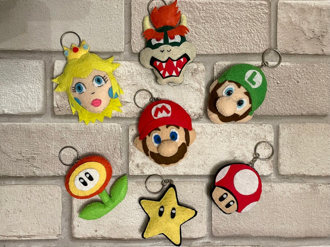 Super Mario Keyring / Luigi / Princess Peach / Mario 64/ Mario - Etsy