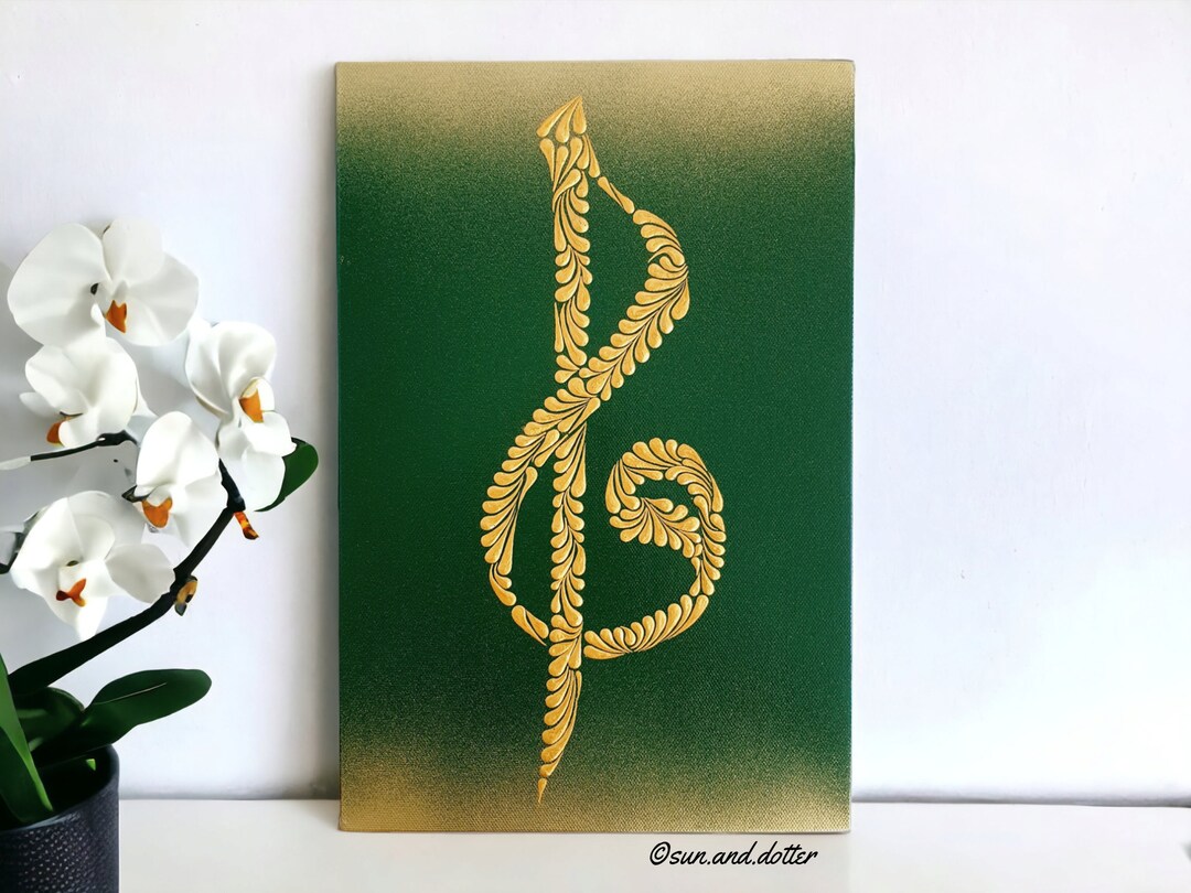 Elegant Alif and Waw - Arabic Calligraphy on a Stretched Canvas With a ...
