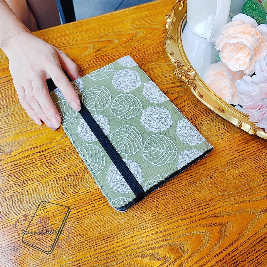 Green Leaf Embroidered Fabric Case for Kobo Clara Colour Clara BW Libra ...