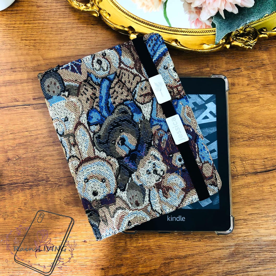 Custom Name Cartoon Teddy Bear Embroidered Fabric Kobo Case for Kobo ...