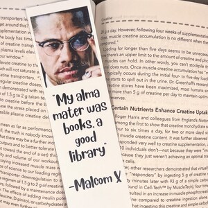 Malcolm X My Alma Mater Books, Good Library Quote Bookmark | Black ...