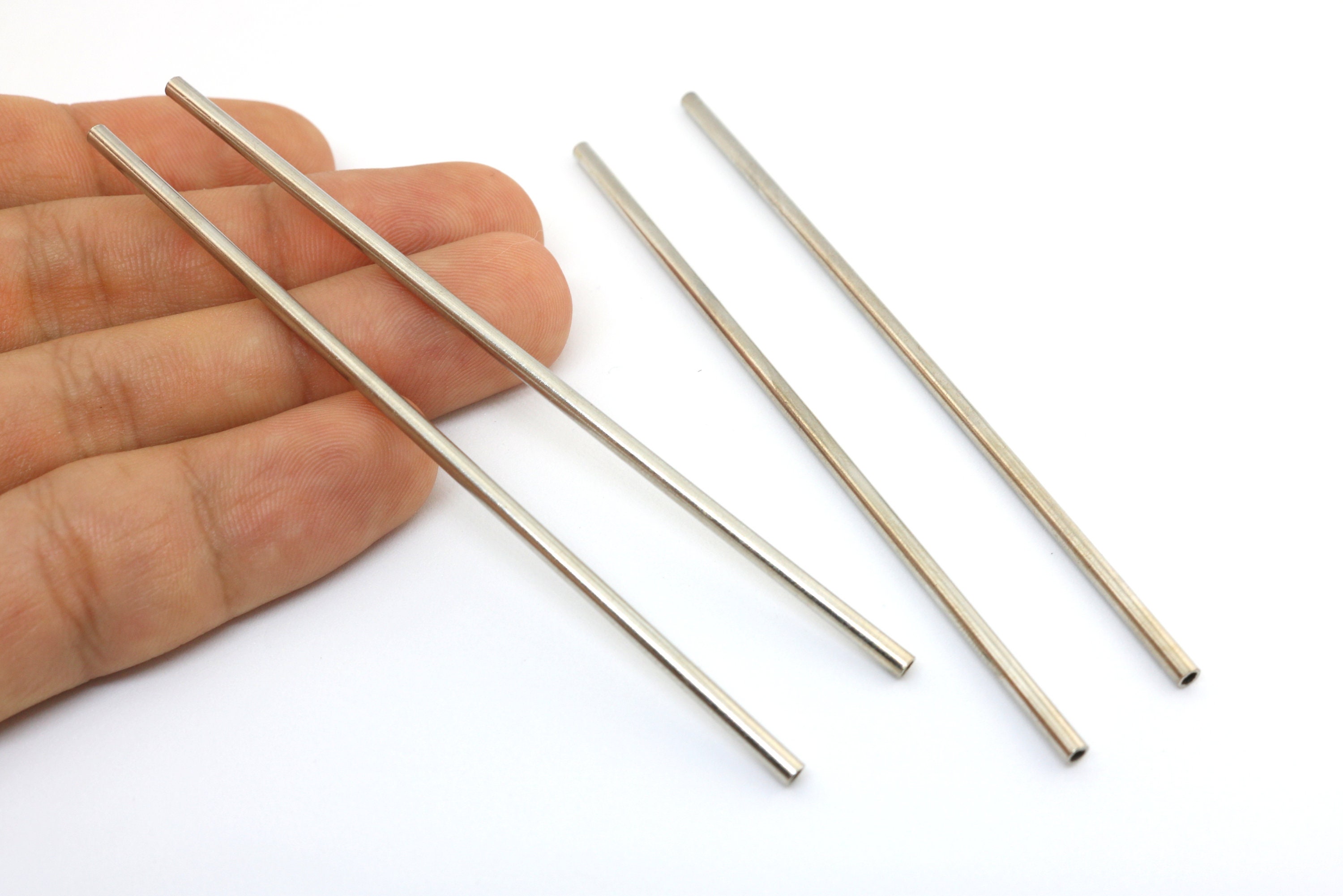 Silver Plated Nickel Free Himmeli Tubes, 10 Pcs 2.5x100mm Copper Spacer ...