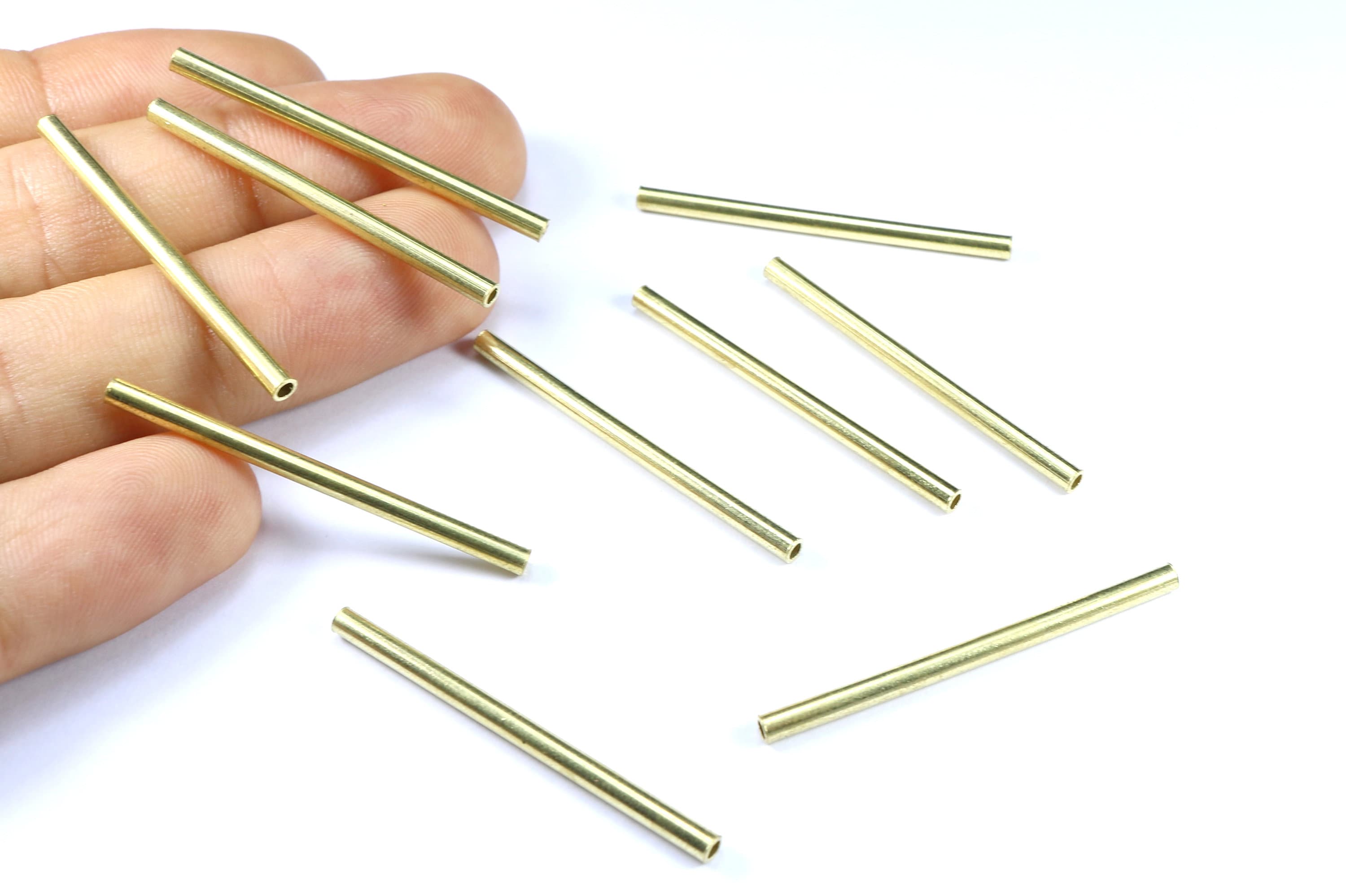 Gold Plated Himmeli Tubes, 20 Pcs 2.5x40mm Gold Plated Copper Spacer ...