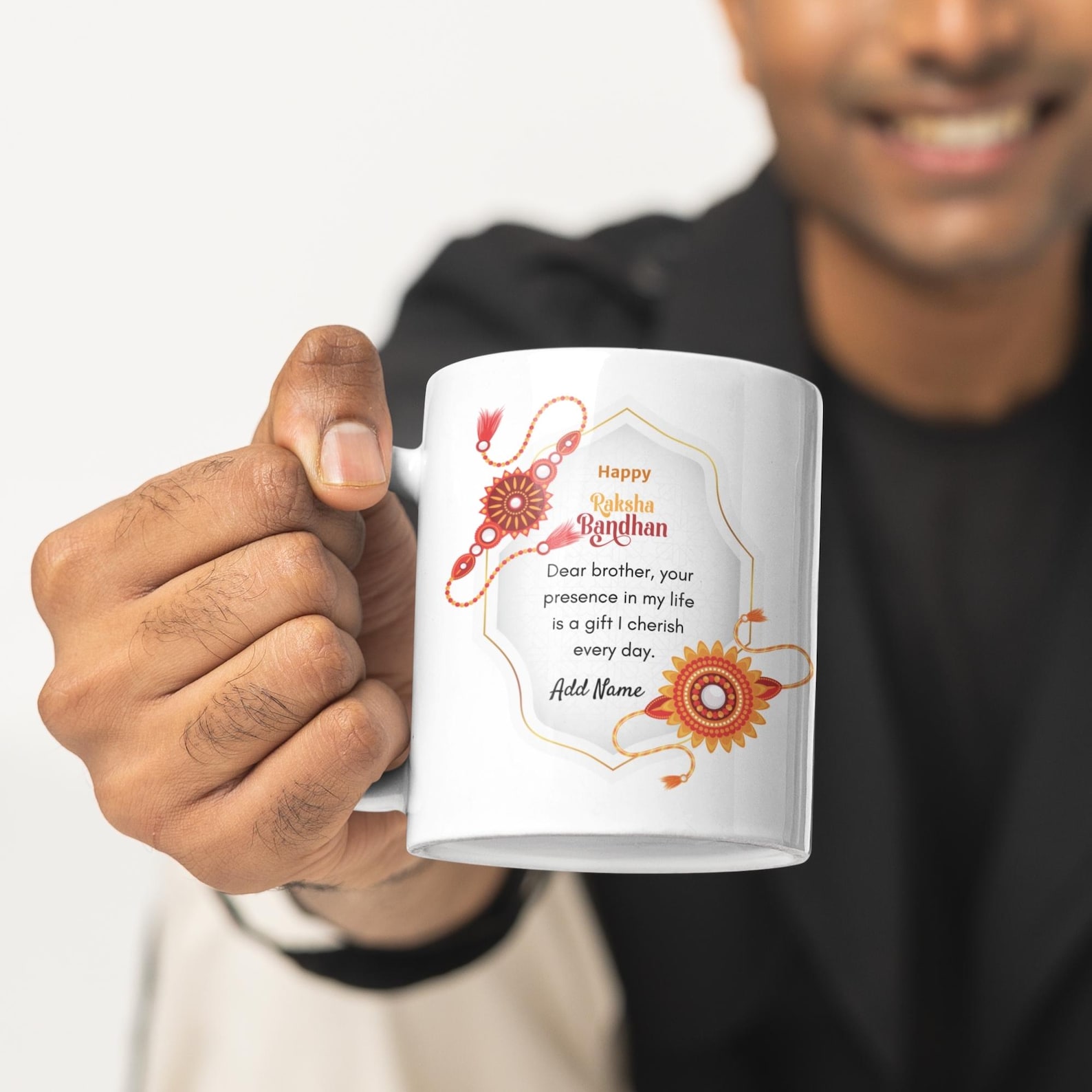 Raksha Bandhan Gift Mug for Brother, Customizable Coffee Cup With ...