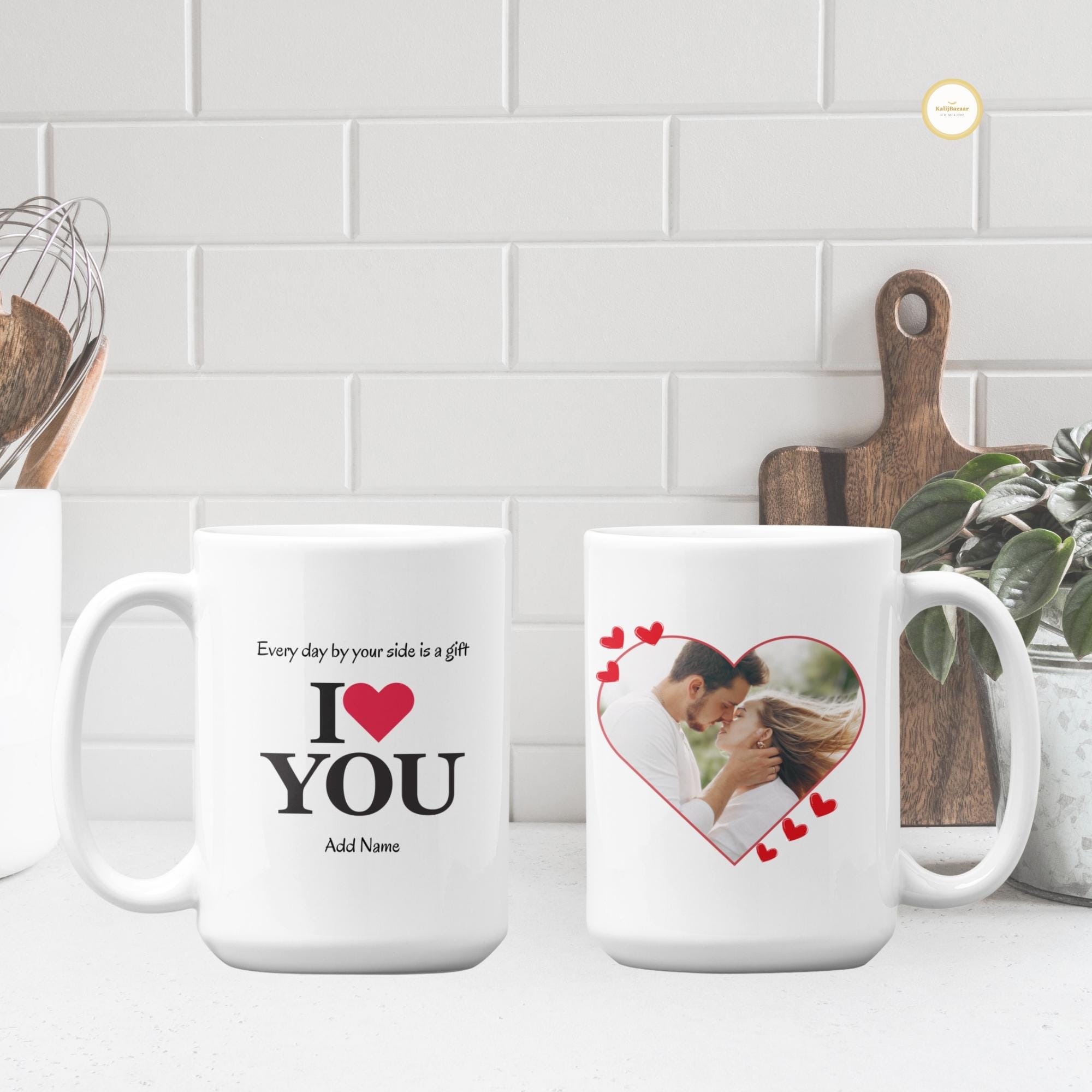 Personalized Couple Photo Mug, Custom Photo Coffee Mug, Romantic Gift ...